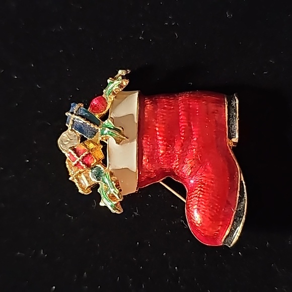 Jewelry | Vintage Santa Boot Brooch36 | Poshmark